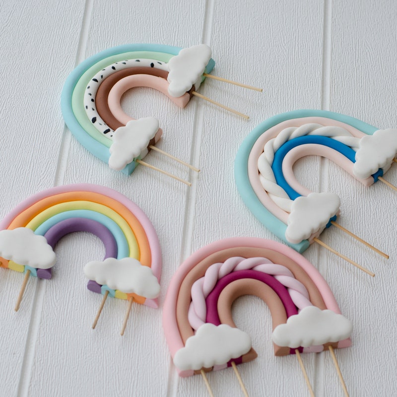 Rainbow Cake Topper - Etsy
