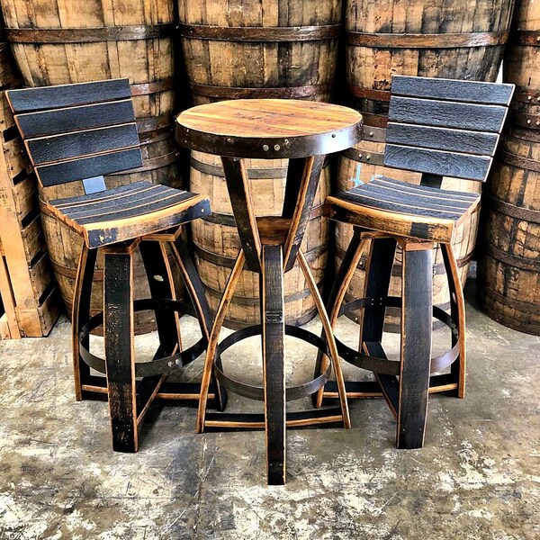 Whiskey Barrel Bar Stools - Etsy