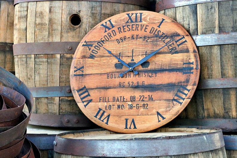 Woodford Reserve Bourbon Whiskey Barrel Wall Hanging Clock - Etsy