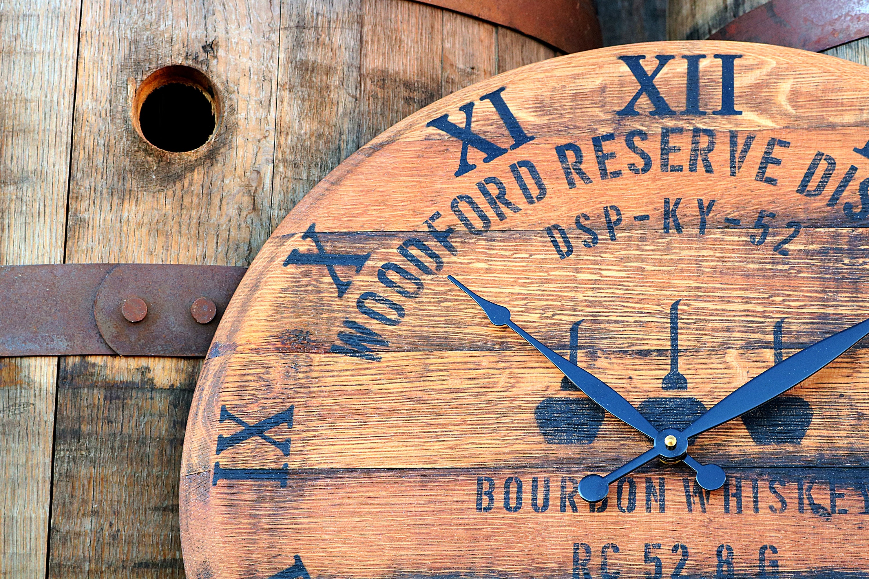 Woodford Reserve Bourbon Whiskey Barrel Wall Hanging Clock - Etsy