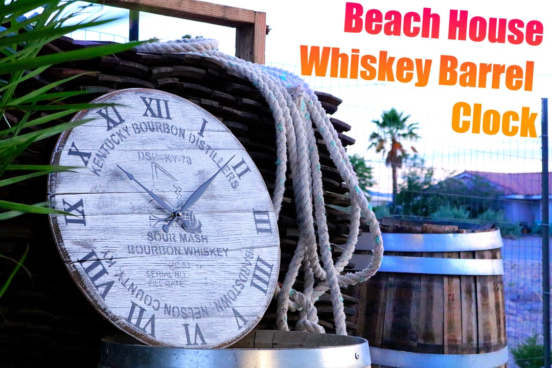 Beach House Whiskey Barrel Clock - Etsy