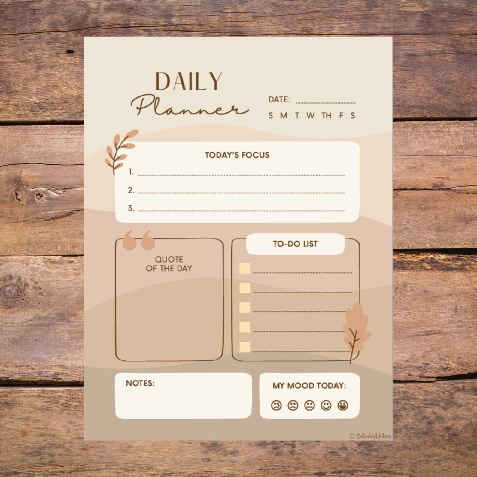 Boho Autumn Daily Planner - Etsy