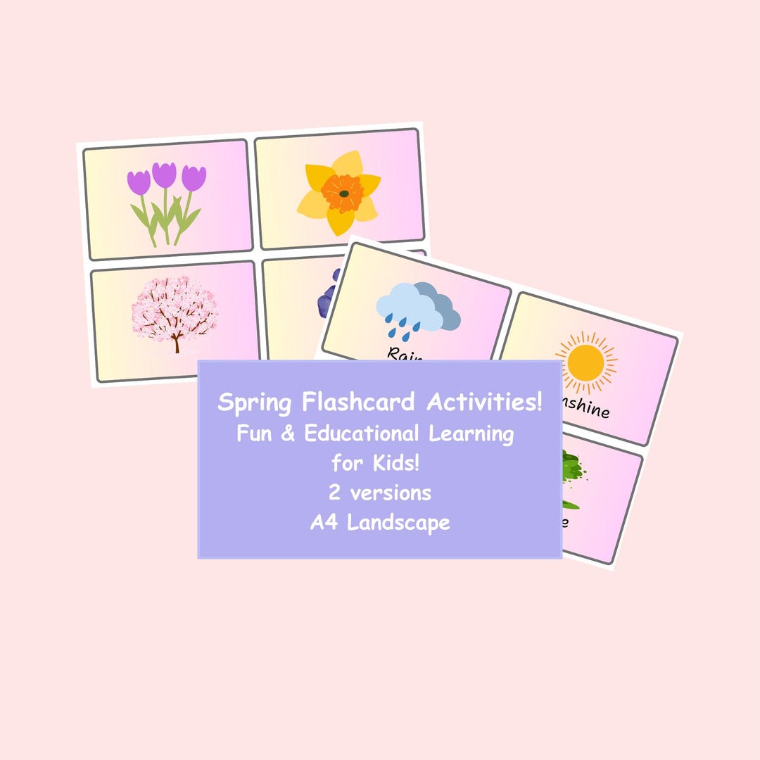 Spring Flashcards for Kids I Printable Learning Cards I Spring ...