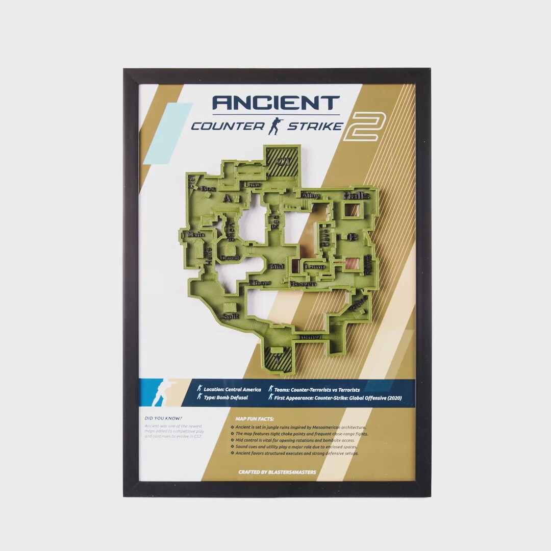 Placa com mapa antigo em 3D: Counter-Strike 2 (CS2) - Decoração para ...