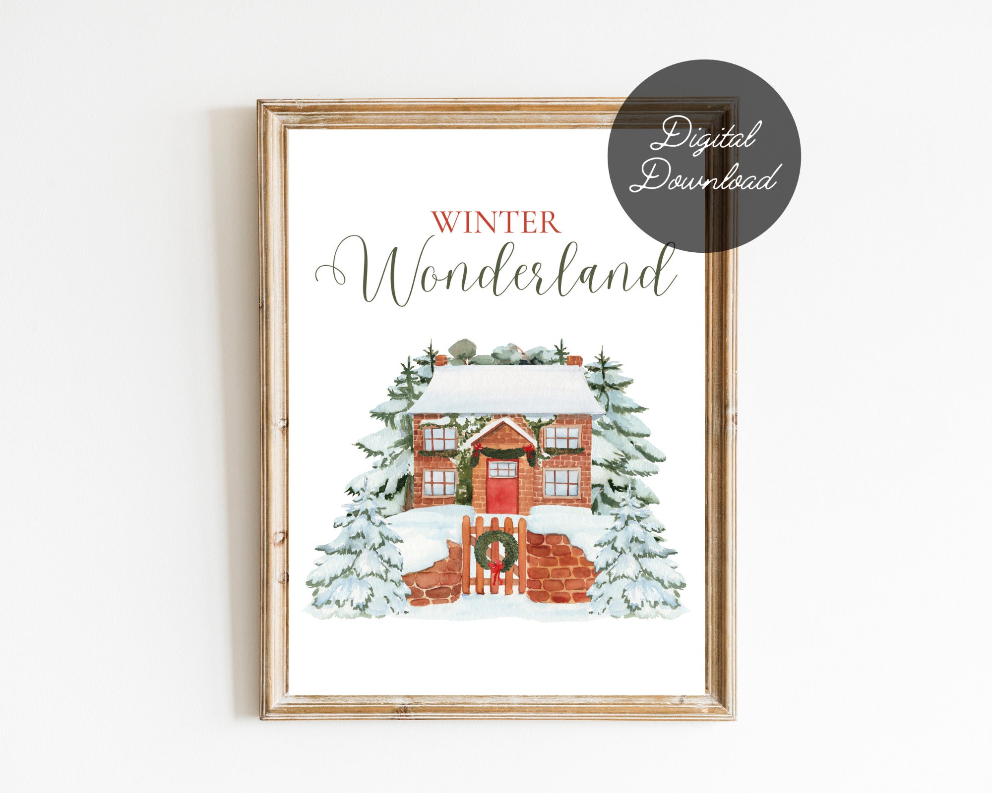 Winter Wonderland Christmas Printable Sign | Digital Download Christmas ...