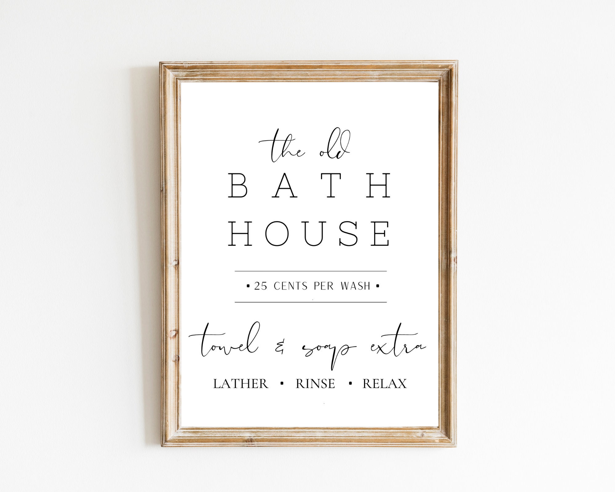 Bath House Bathroom Printable Sign | Digital Download Print | Farmhouse ...