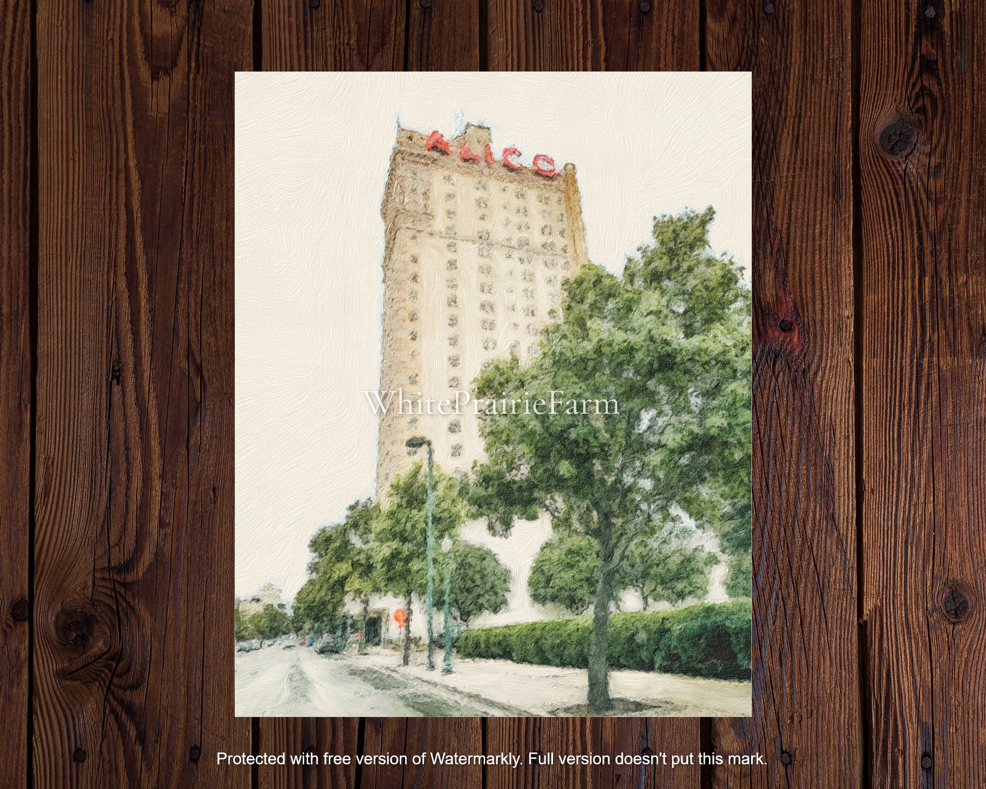 Alico Building Waco Texas Digital Painting Printable | 8x10 Digital ...