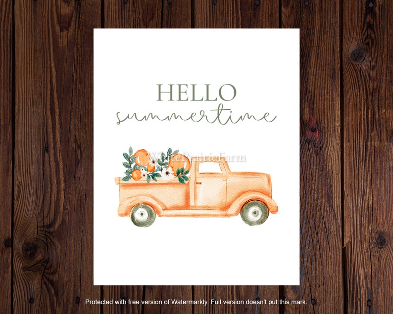 Summer Printable Sign | Digital Download Print | 8x10 Summer Farmhouse ...