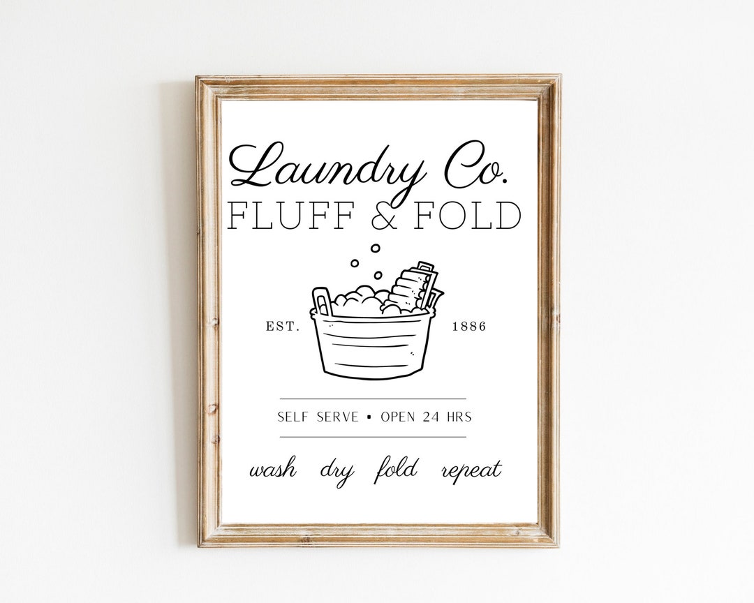 Fluff & Fold Laundry Printable Sign Digital Download Print Farmhouse ...