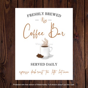 Coffee Bar Printable Sign | Digital Download Print | Farmhouse ...