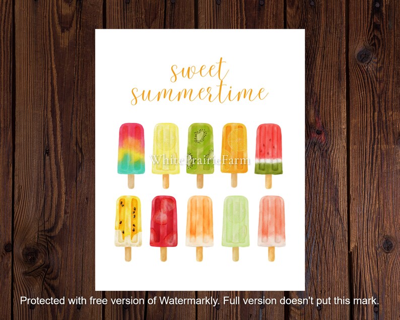 Sweet Summertime Printable Sign | Digital Download Popsicle Print ...