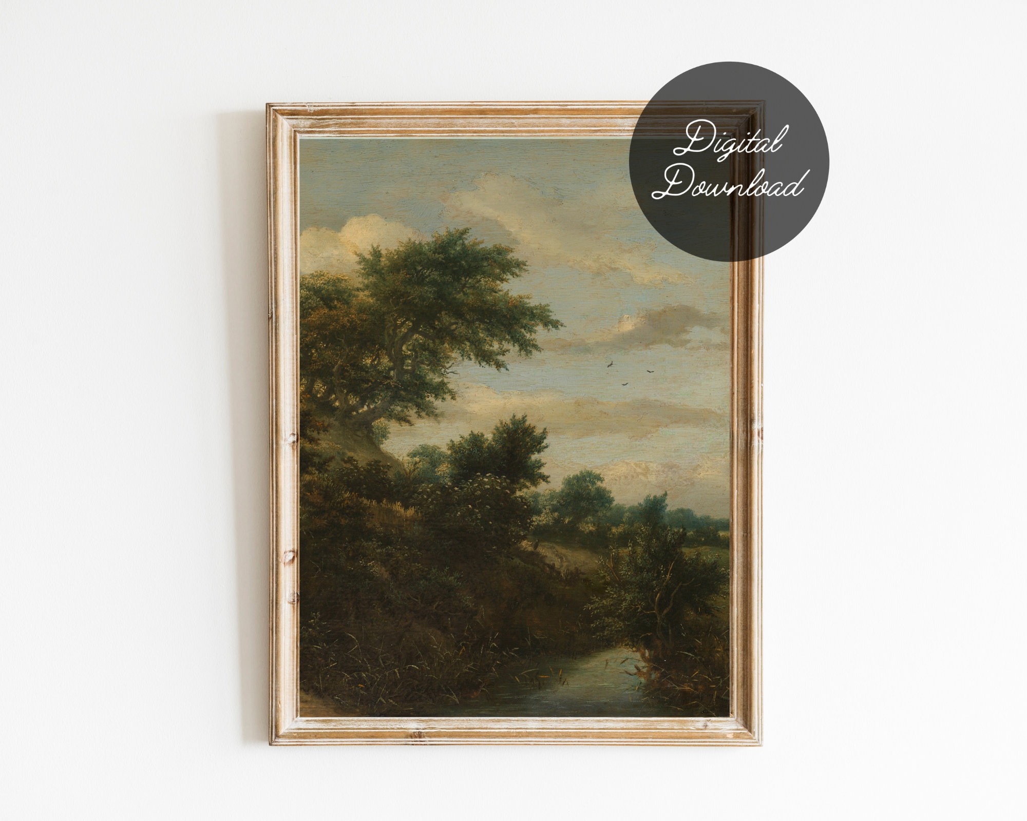 Vintage Landscape Oil Painting Printable | 8x10 Art Digital Download ...