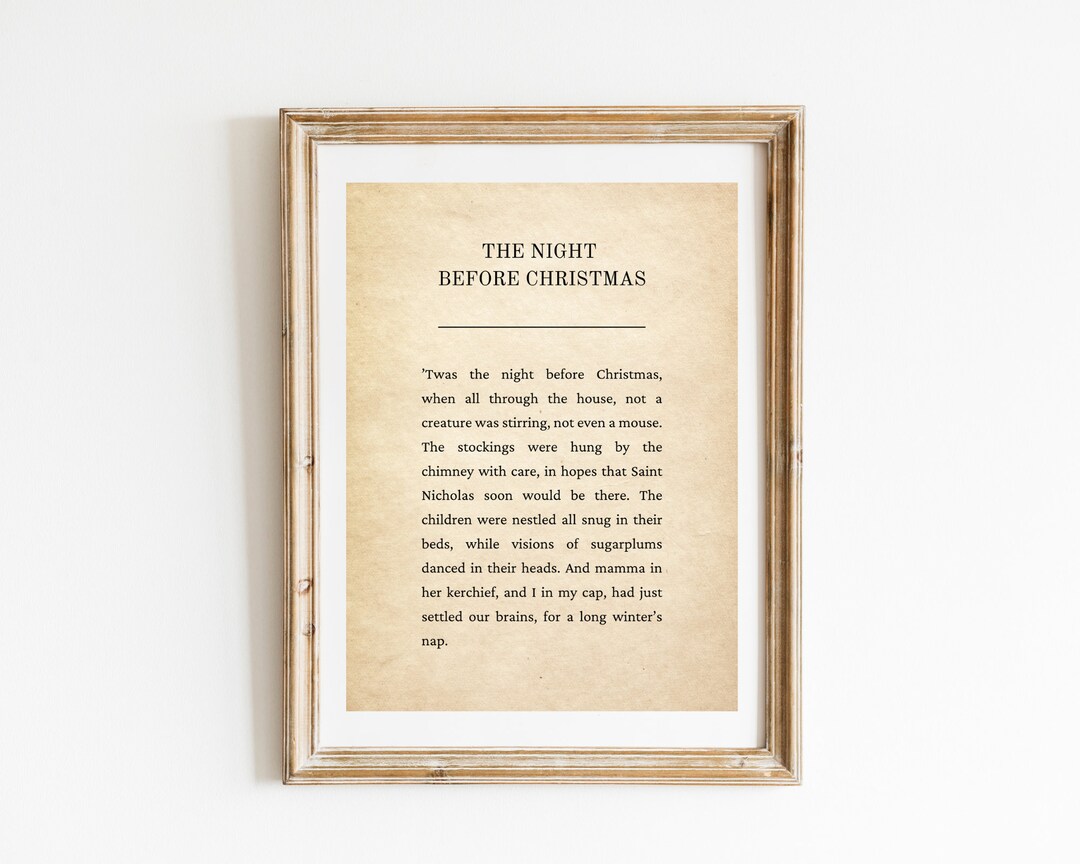 The Night Before Christmas Printable Sign Digital Download Christmas ...