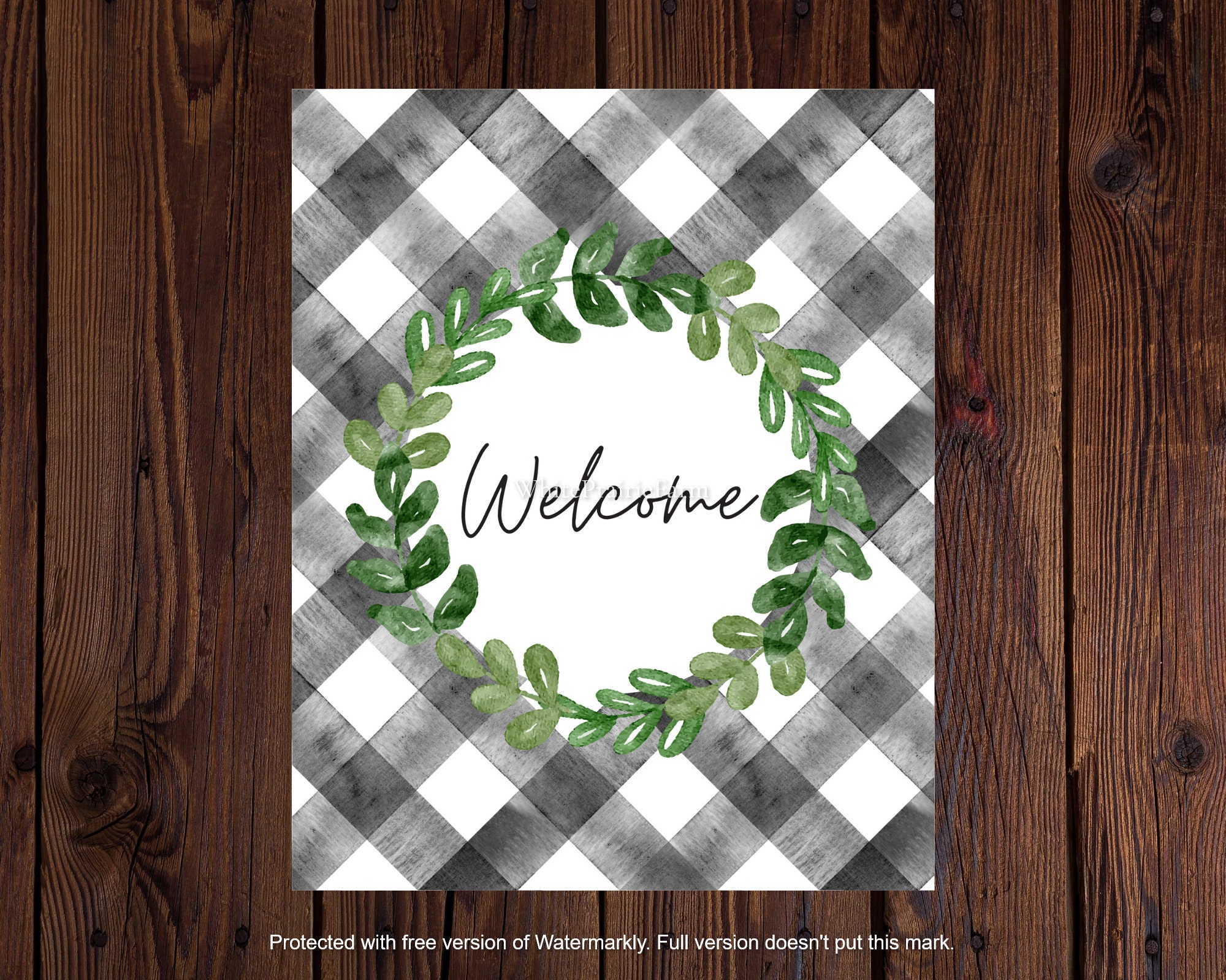 Welcome Buffalo Check Printable Sign Digital Download Print - Etsy