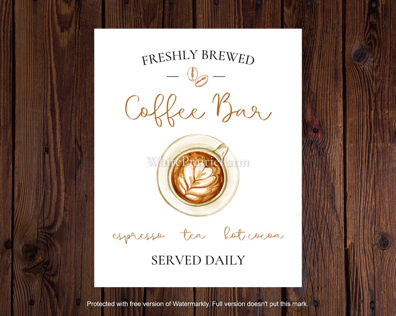 Coffee Bar Printable Sign Digital Download Print 8x10 - Etsy