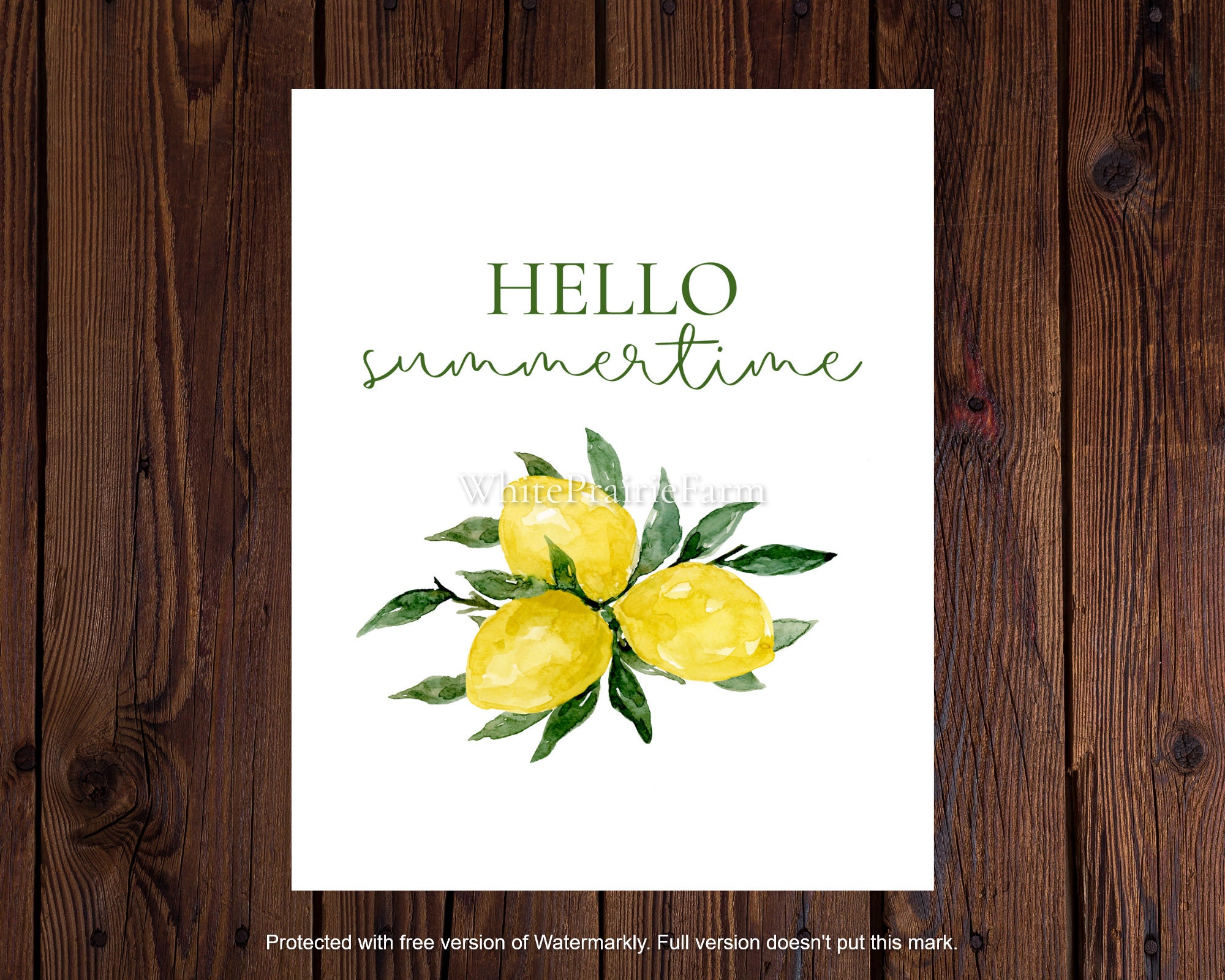 Lemon Summer Printable Sign | Digital Download Lemon Print | 8x10 ...