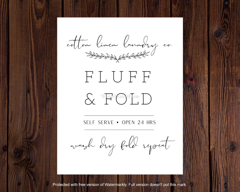 Fluff & Fold Laundry Printable Sign Digital Download Print - Etsy