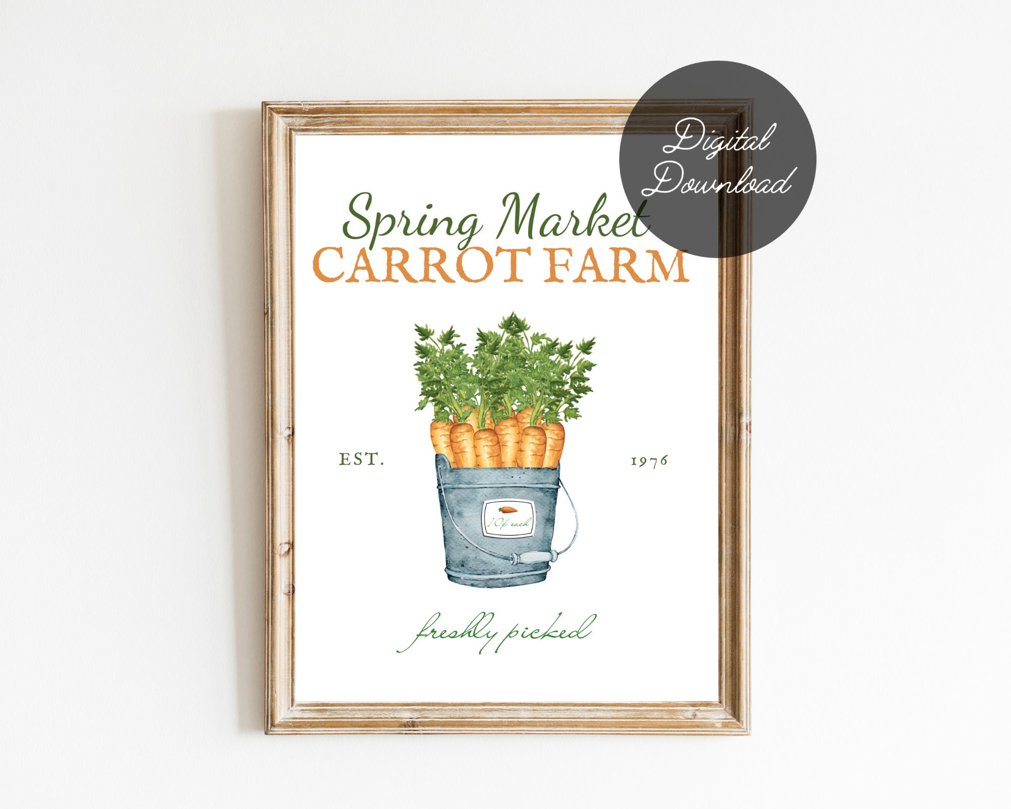 Spring Market Carrot Farm Printable Sign | Digital Download Easter ...