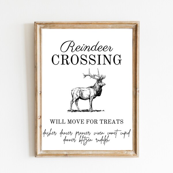 Reindeer Crossing Sign - Etsy