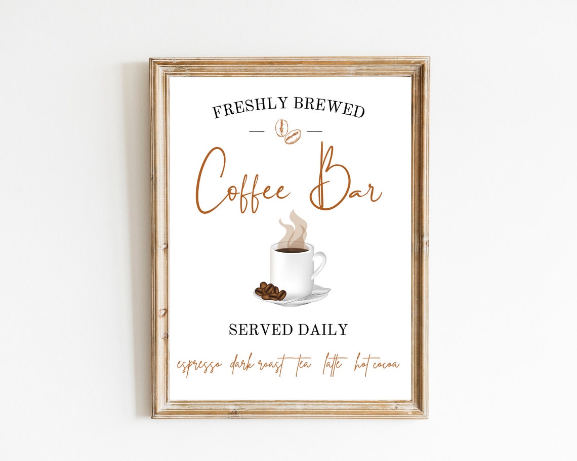 Coffee Bar Printable Sign | Digital Download Print | Farmhouse ...