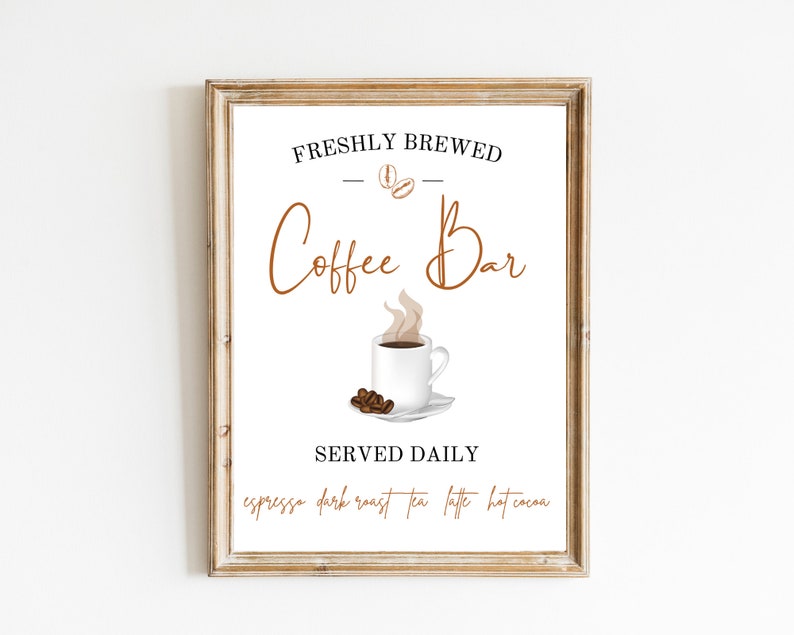 Coffee Bar Printable Sign | Digital Download Print | Farmhouse ...