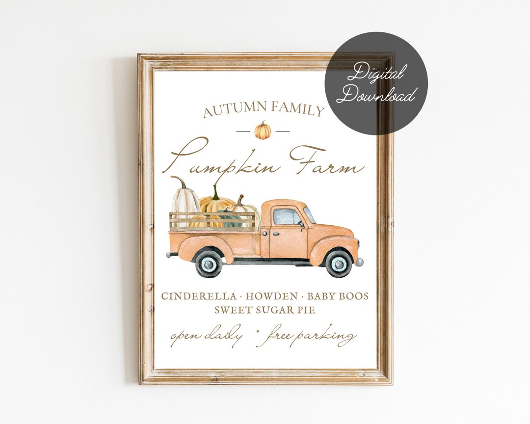 Fall Printable Sign | Digital Download Autumn Print | 8x10 Pumpkin Fall ...