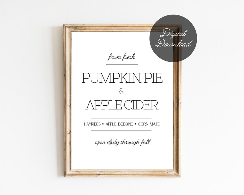 Fall Printable Sign | Digital Download Autumn Print | 8x10 Vintage Fall ...