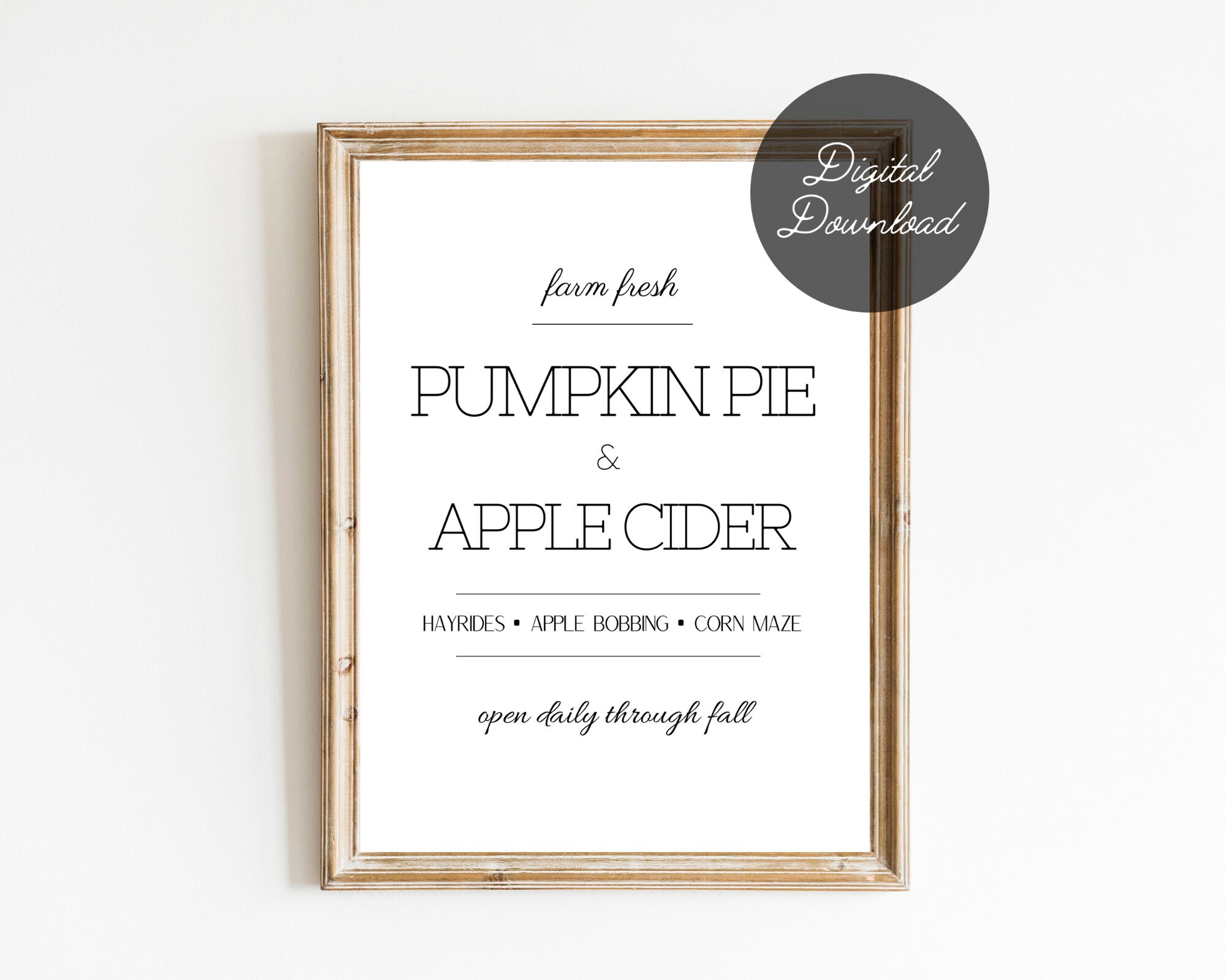 Fall Printable Sign | Digital Download Autumn Print | 8x10 Vintage Fall ...