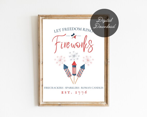 4th of July Printable Sign Digital Download Independence Day - Etsy