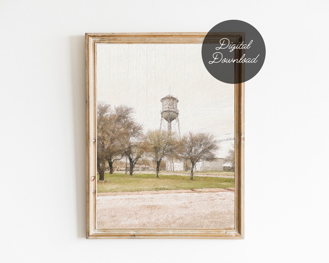 Water Tower Small Town Printable Sign | Texas Digital Download Print ...