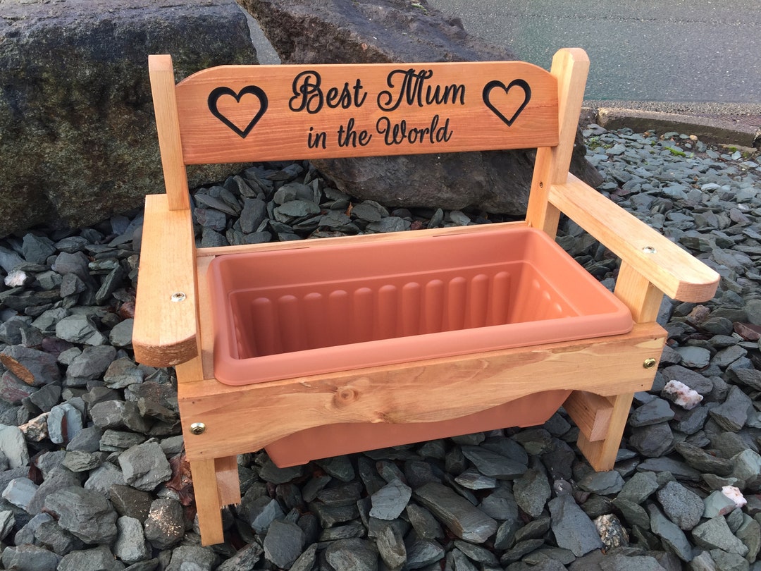 Best Mum in the World Bench Planter - Etsy UK