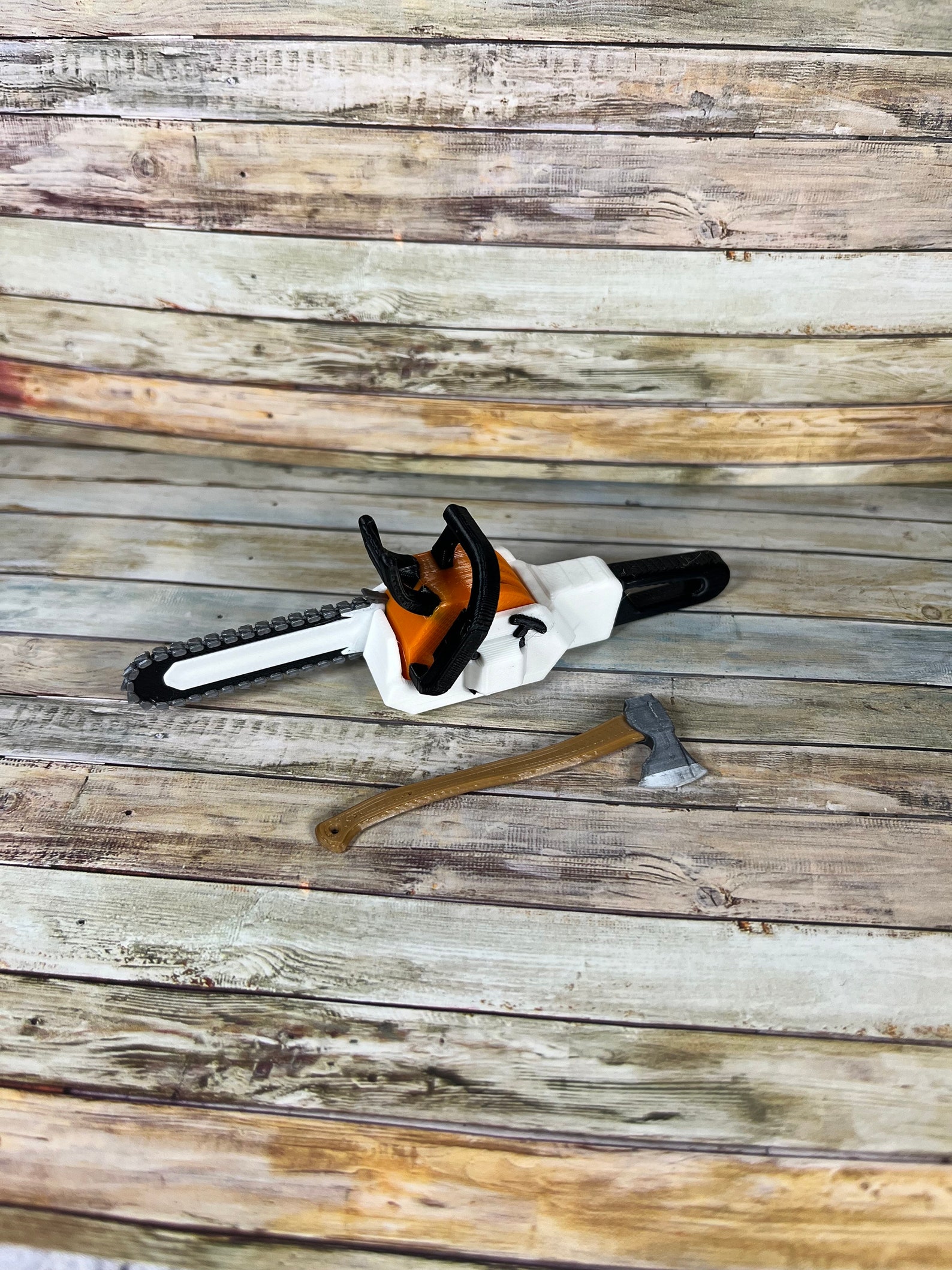 1/10 Scale Chainsaw and Axe, Garage Diorama Accessory - Etsy