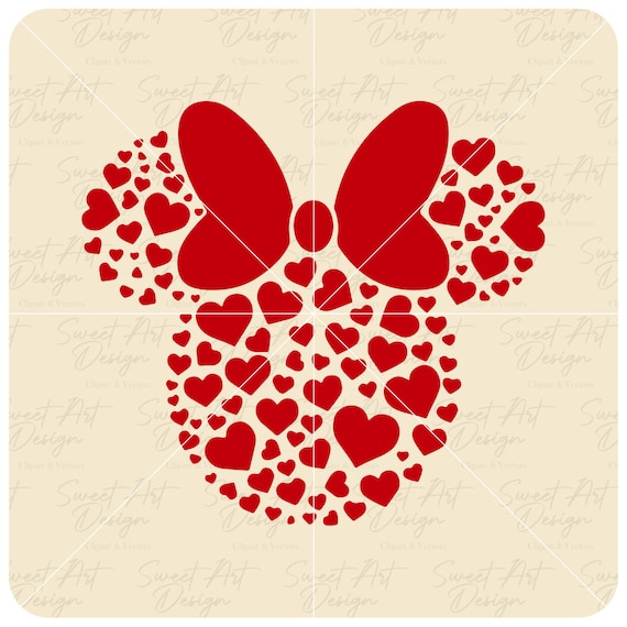 Minnie Mouse With Hearts SVG Magical SVG Trip SVG Customize - Etsy