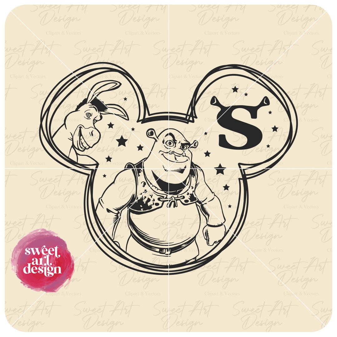 Shrek in Mouse Ears SVG, Donkey Svg, Shrek Logo, Family Trip SVG ...