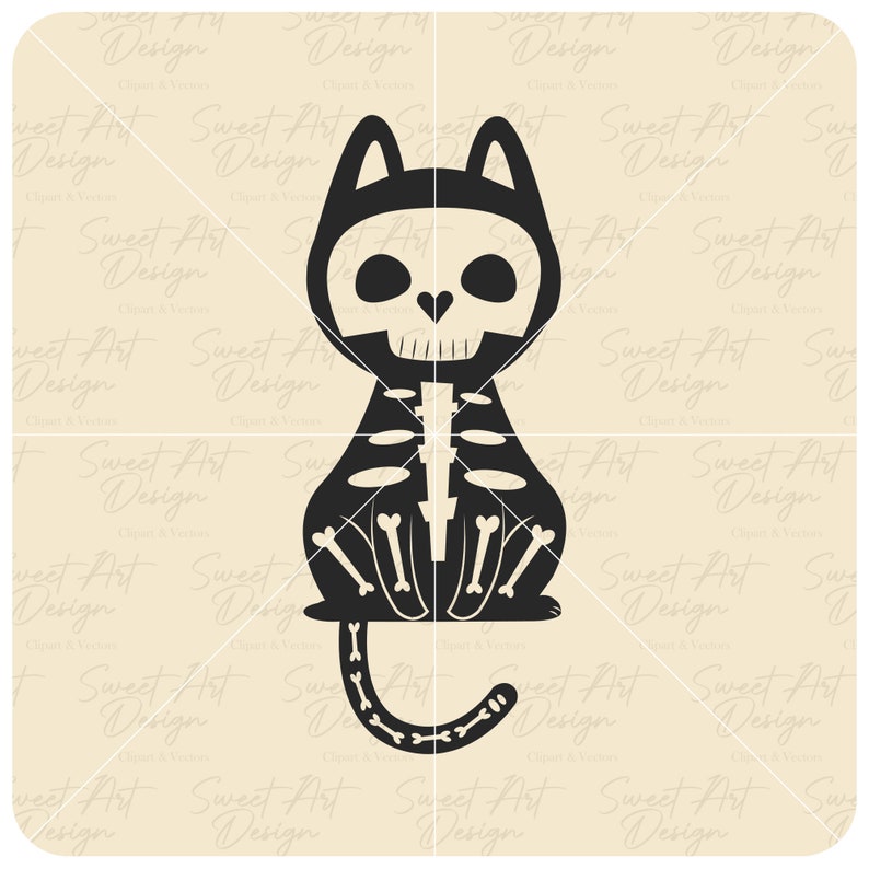 Skeleton Cat SVG Halloween Cat SVG Spooky Season 2022 2023 - Etsy