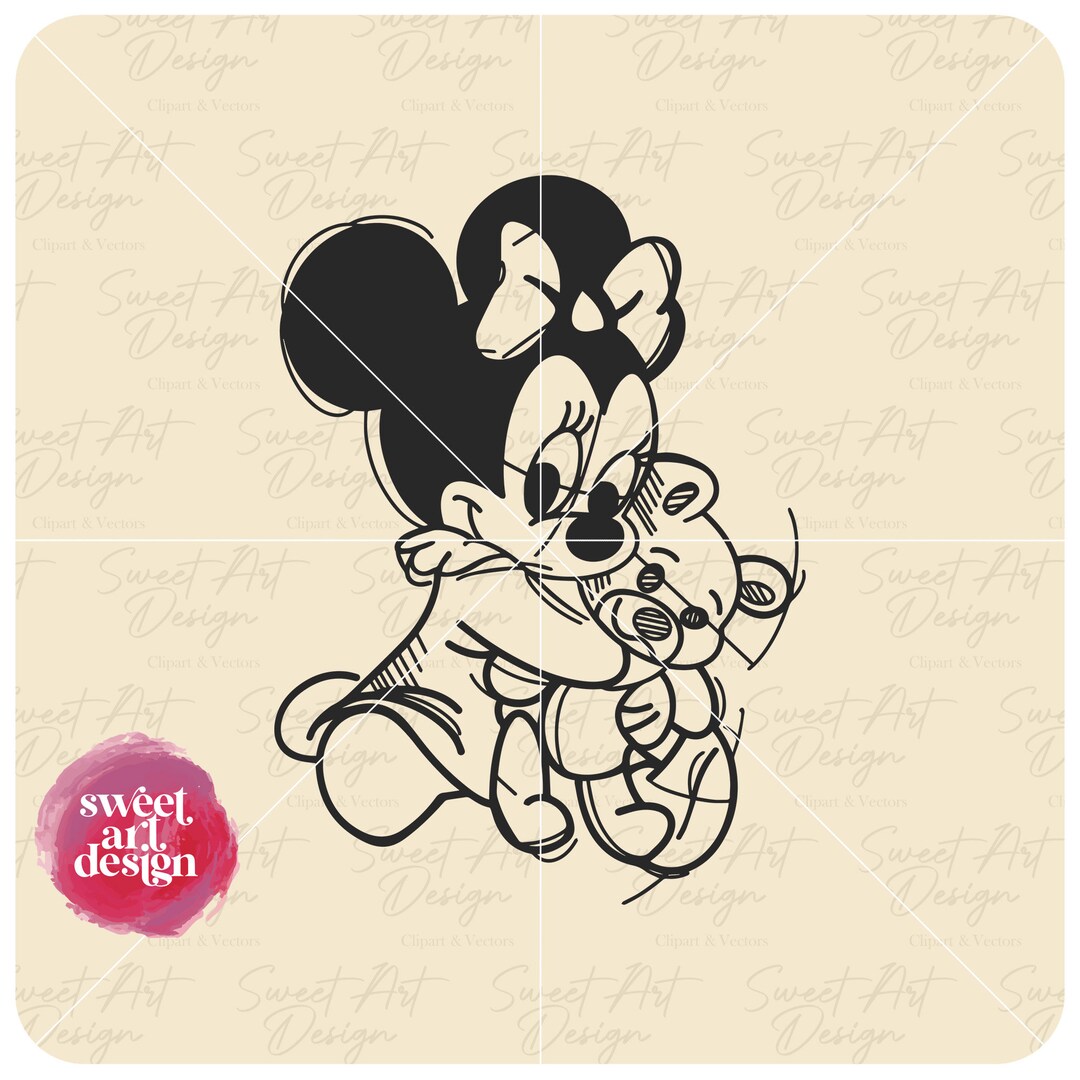 Baby Minniee Mouse SVG, Sketch Mouse SVG, Family Trip SVG, Customize ...