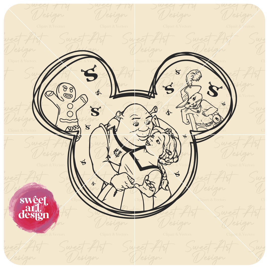 Shrek Kisses Princess Fiona SVG, Donkey Svg, Shrek Logo, Family Trip ...
