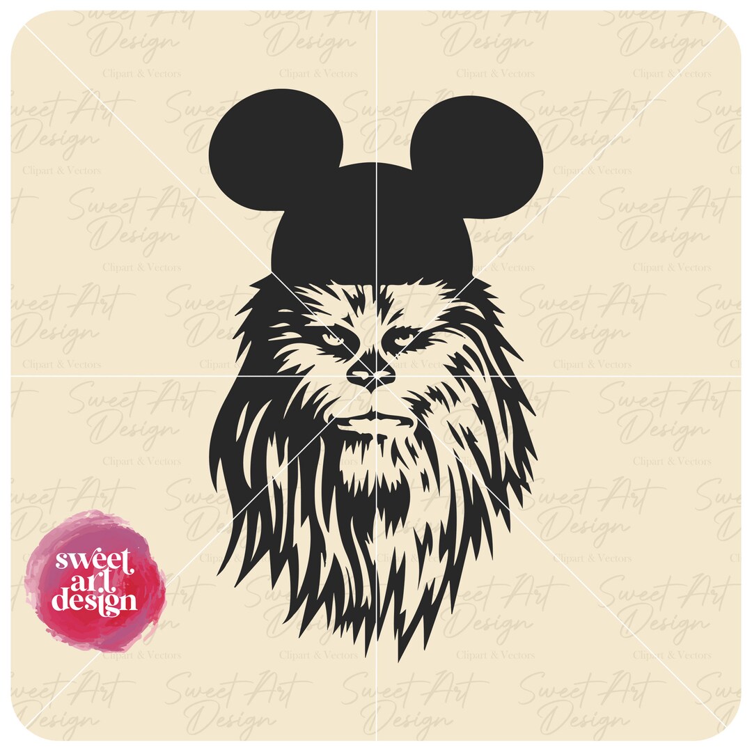 Chewbacca SVG, Chewie With Mouse Ears SVG, Star Wars Svg, Family Trip ...
