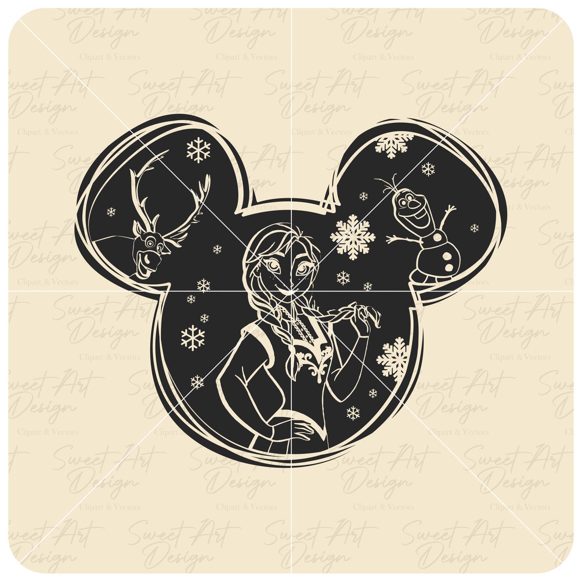 Princess Anna for Dark Background SVG Mouse Head SVG Frozen | Etsy