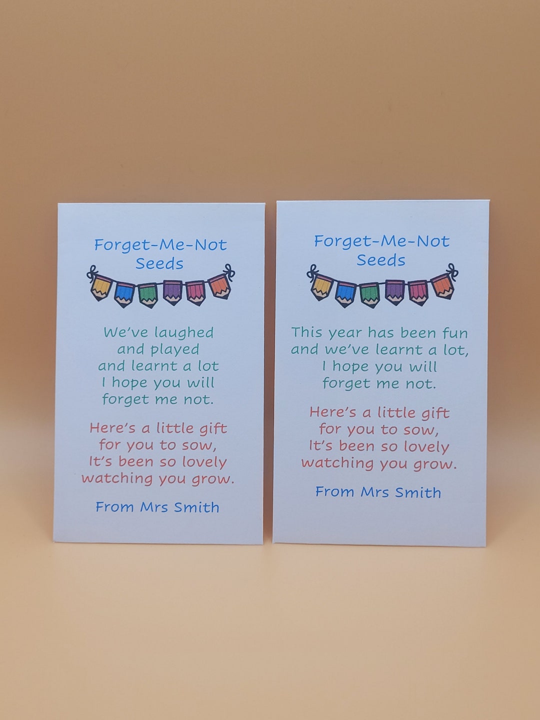Teacher to Pupil, Student Gift Forget Me Not Seeds, School Leavers End ...