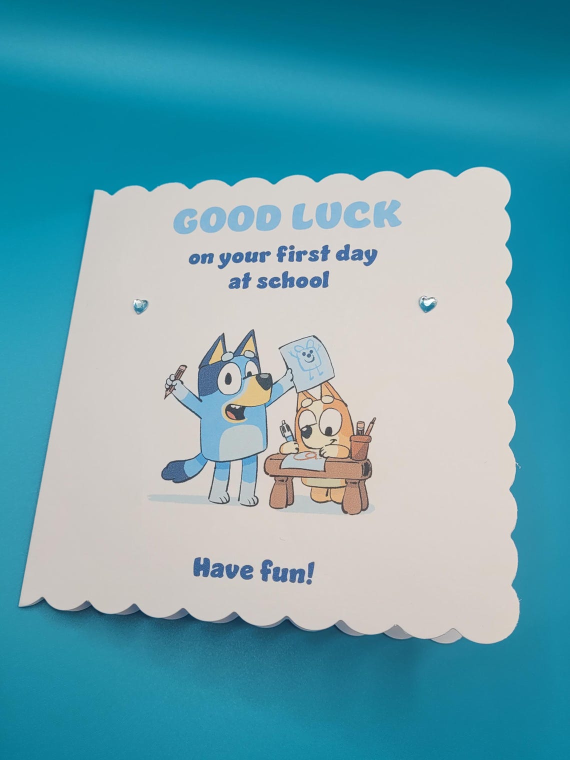 Bluey First Day at School Card, Good Luck on Your 1st Day at School ...
