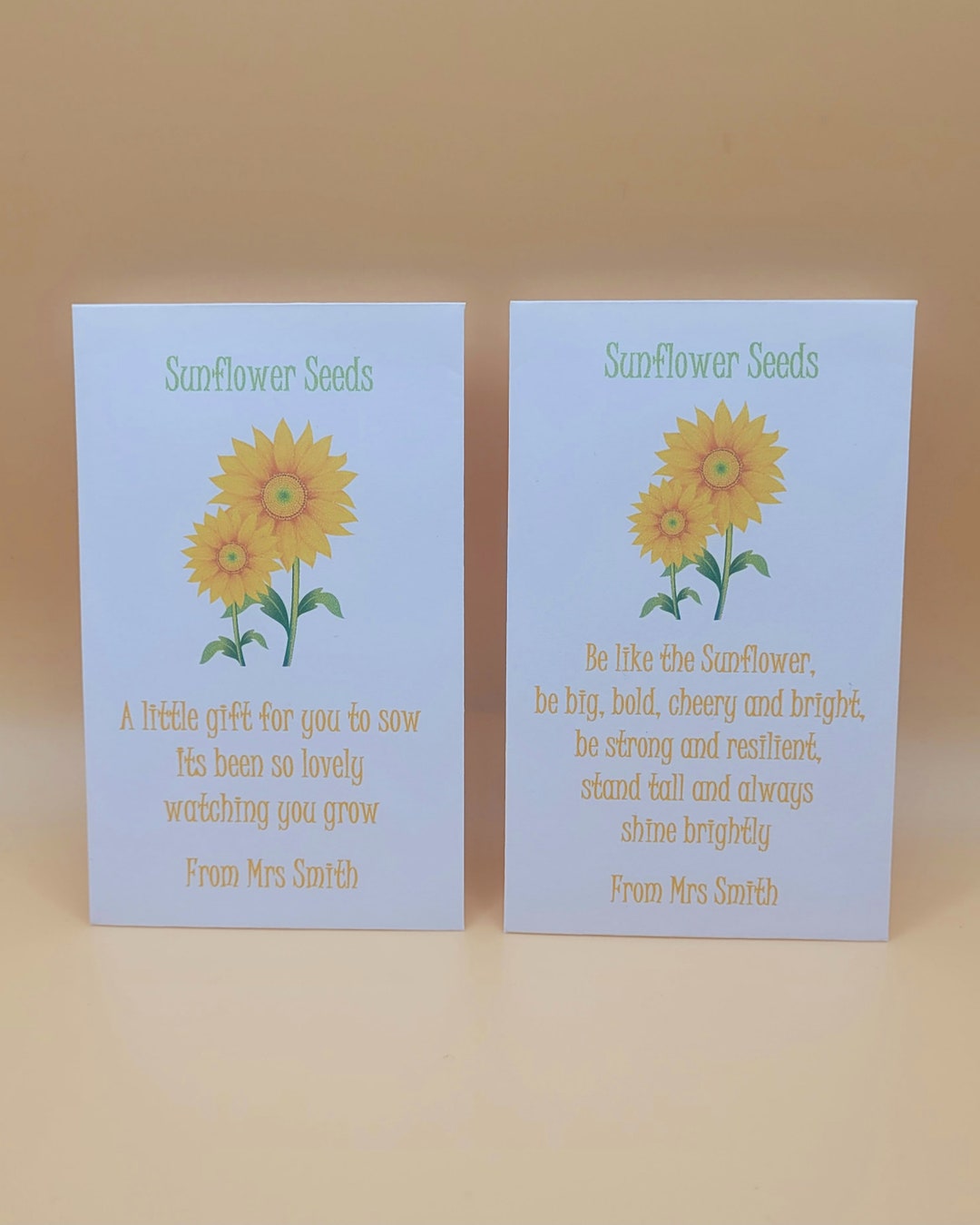 Teacher to Pupil, Student Gift Sunflower Seeds, School Leavers End of ...