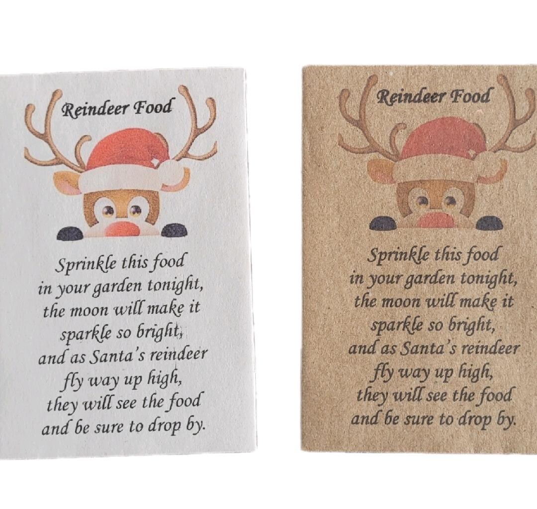 50 Reindeer Food Envelopes Packet to Add Your Own Magic Food. Great for ...