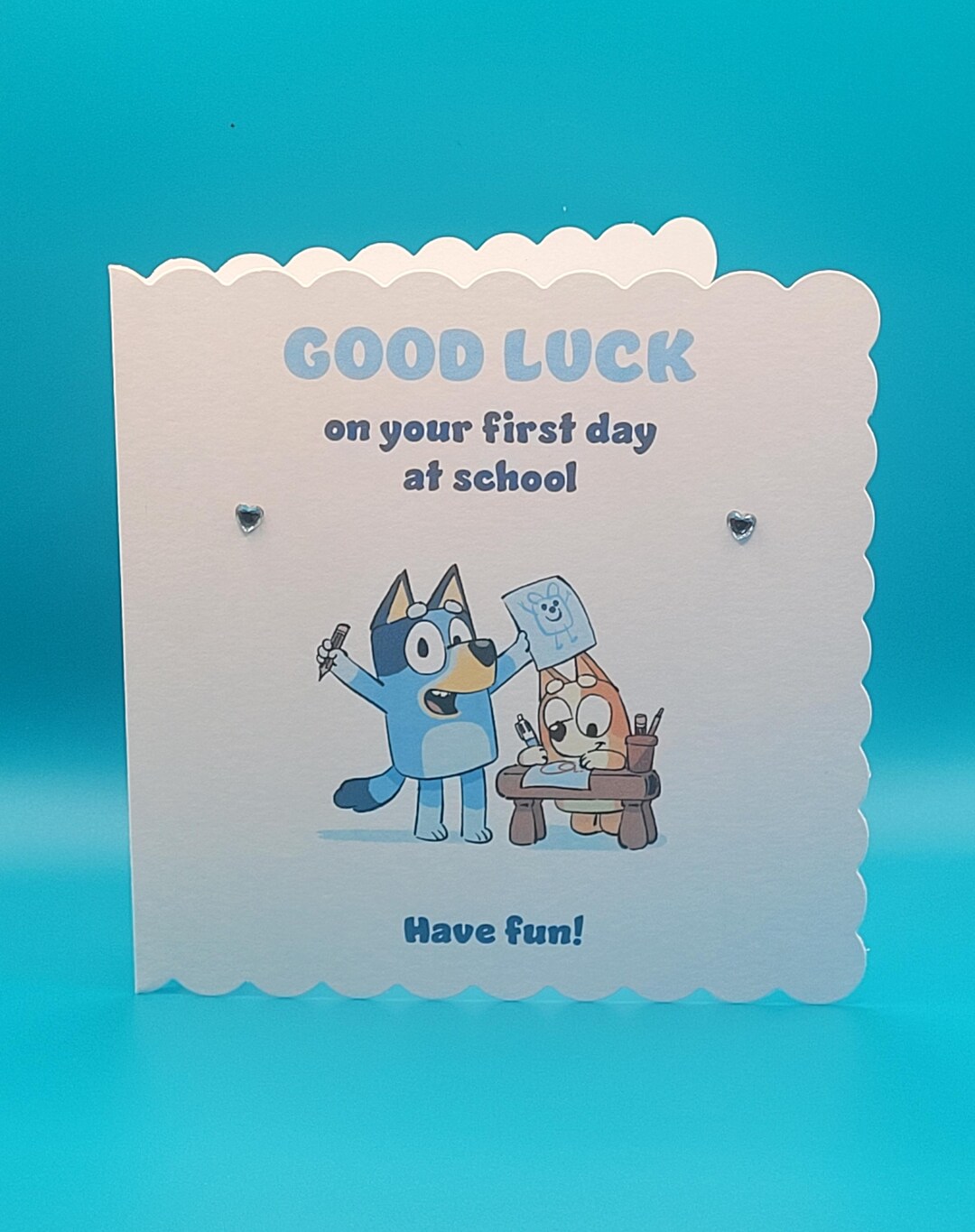 Bluey First Day at School Card, Good Luck on Your 1st Day at School ...