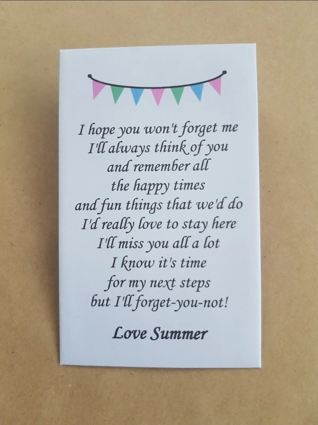 Forget Me Not Seed Pack Packet Poem Thank You Gift Nursery Pre School ...