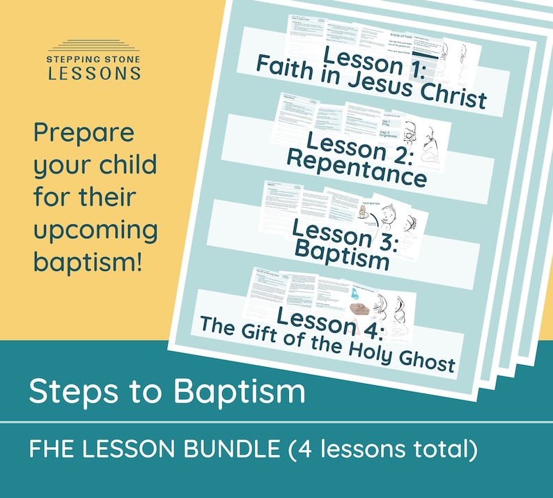 4 Lessons, Baptism Family Home Evening Lesson Bundle: Preparing Your ...