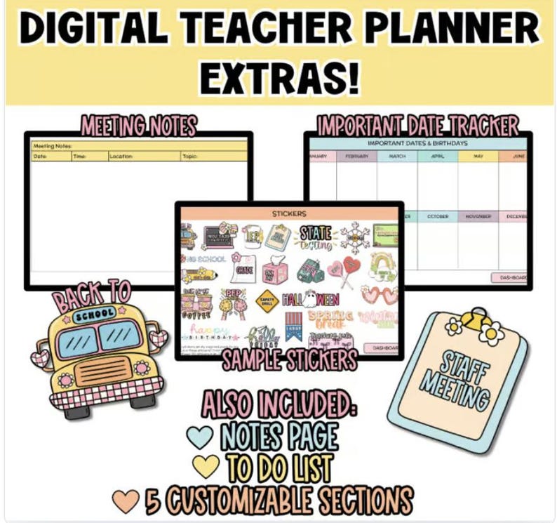Undated Teacher Planner for Google Slides | Hyperlinked With Free ...
