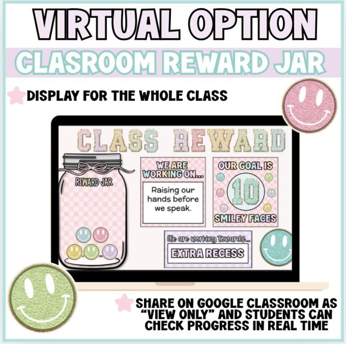 Preppy Pastel Classroom Reward Jar | Printable & Digital Google Slides ...