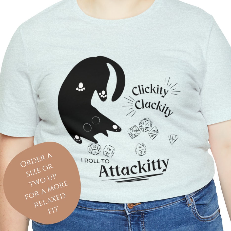DND Kitty Shirt - Trendy Clickity Clackity Attakitty T-shirt, Tabletop ...