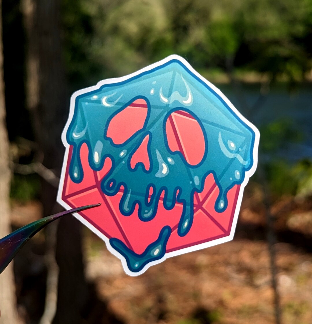 Toxic Green D20 Dice Sticker – Clear Waterproof Vinyl for Dnd, TTRPG ...